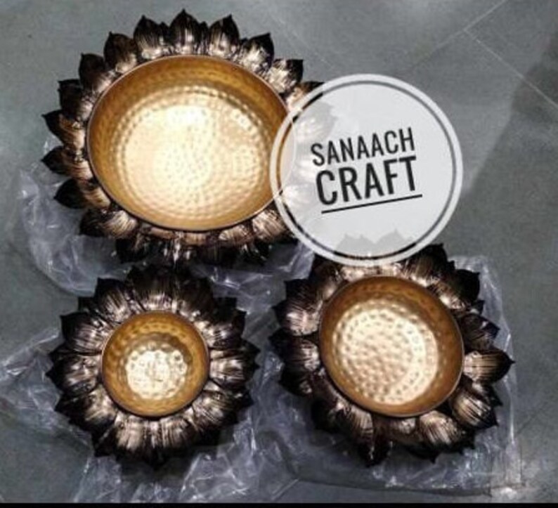 3 Set Urli Uses Diyas Candle T Light Table Top Diwali Christams Wedding ...