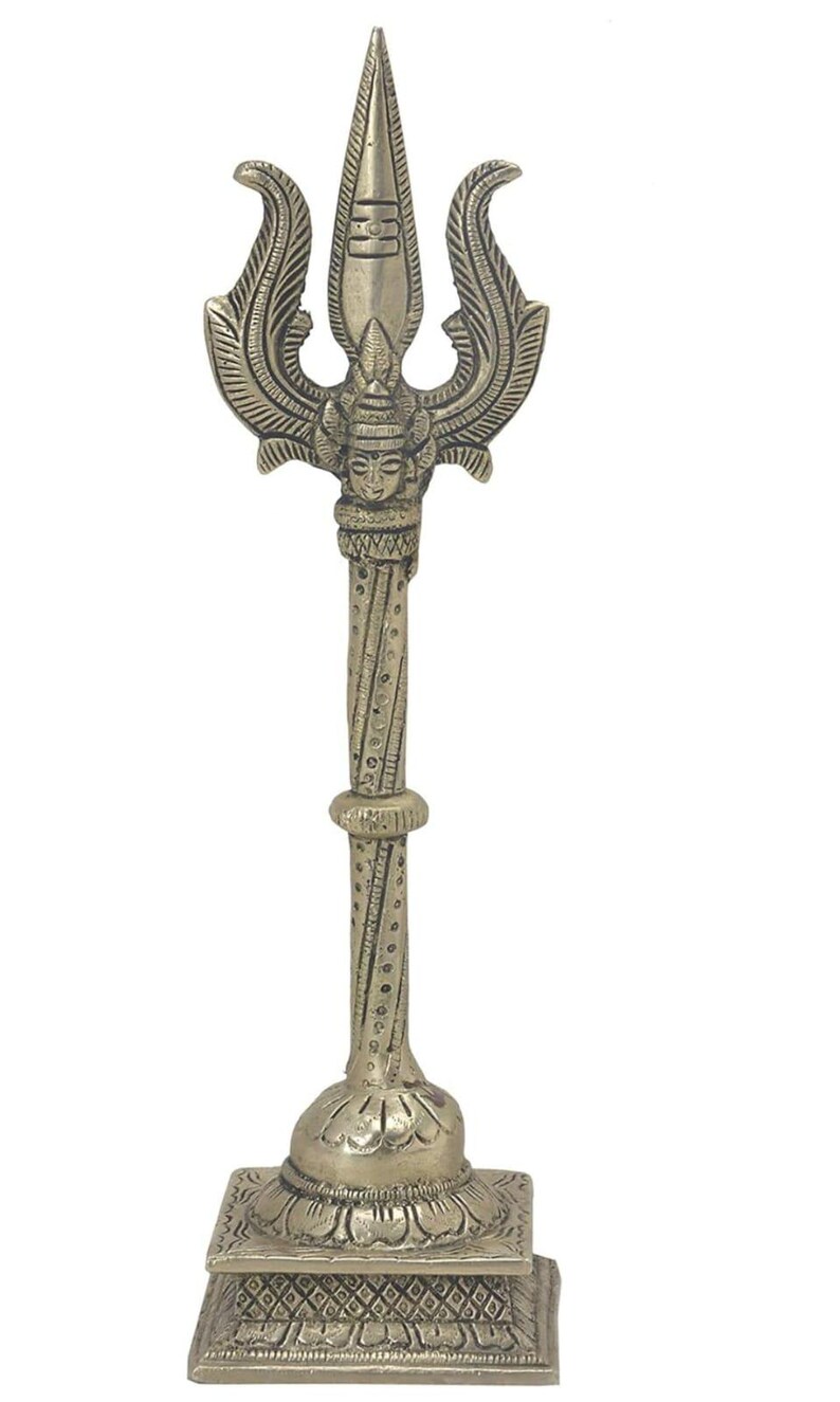 2 Vintage Pure Brass Shiva Trishul Yantra You Can Keep This Your Temple ...