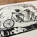 Frog & Toad Bicycle Woodblock Print - Etsy