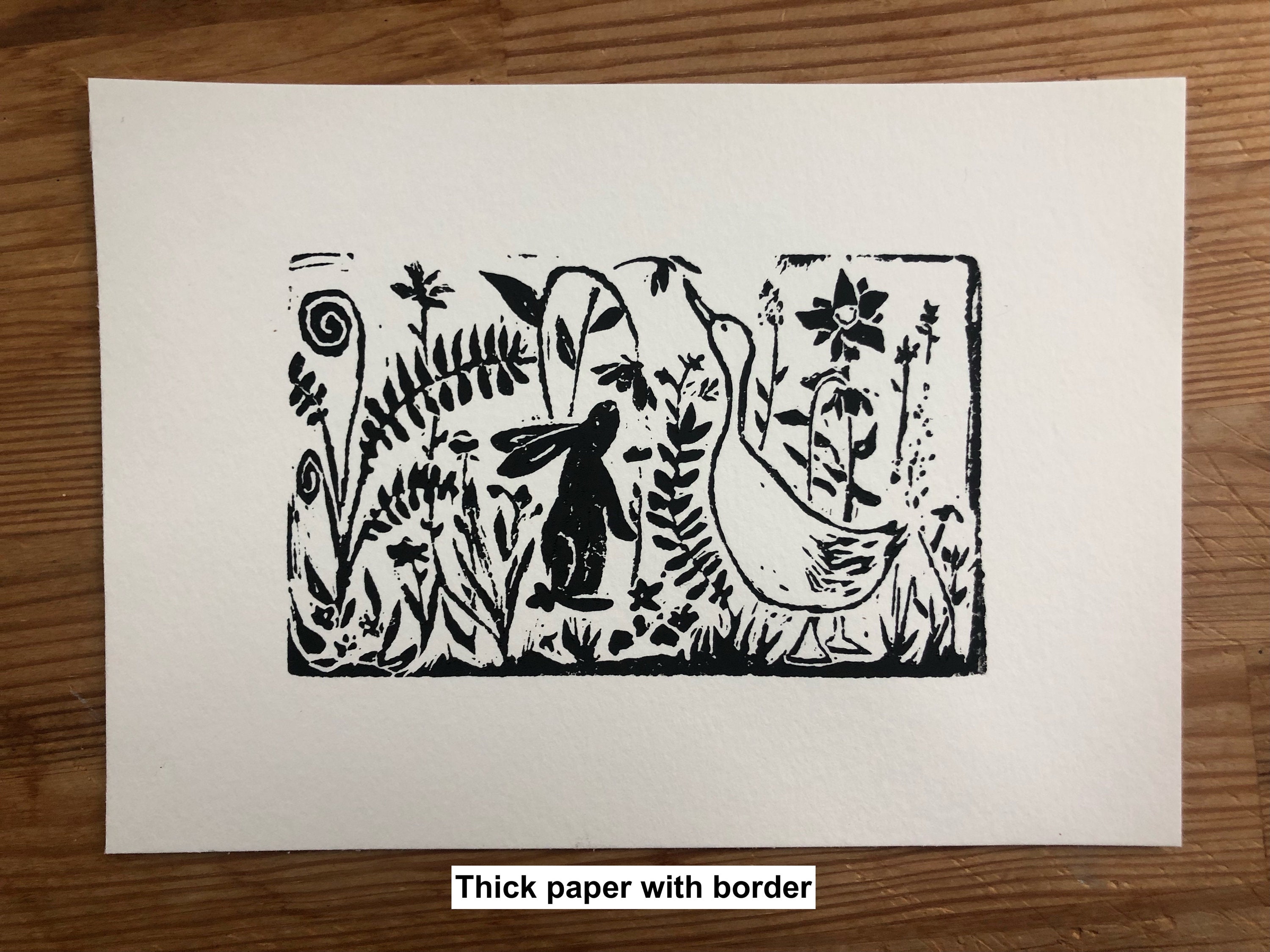 Duck and Rabbit Garden Woodblock Print - Etsy