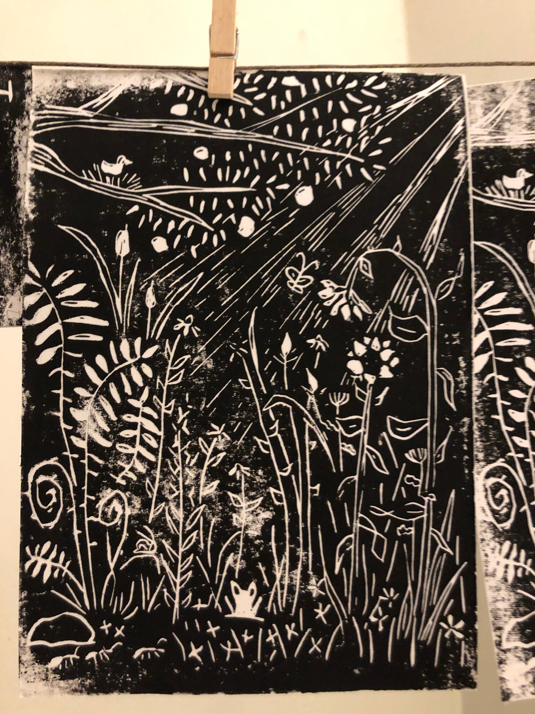 Summer Garden Woodblock Print - Etsy