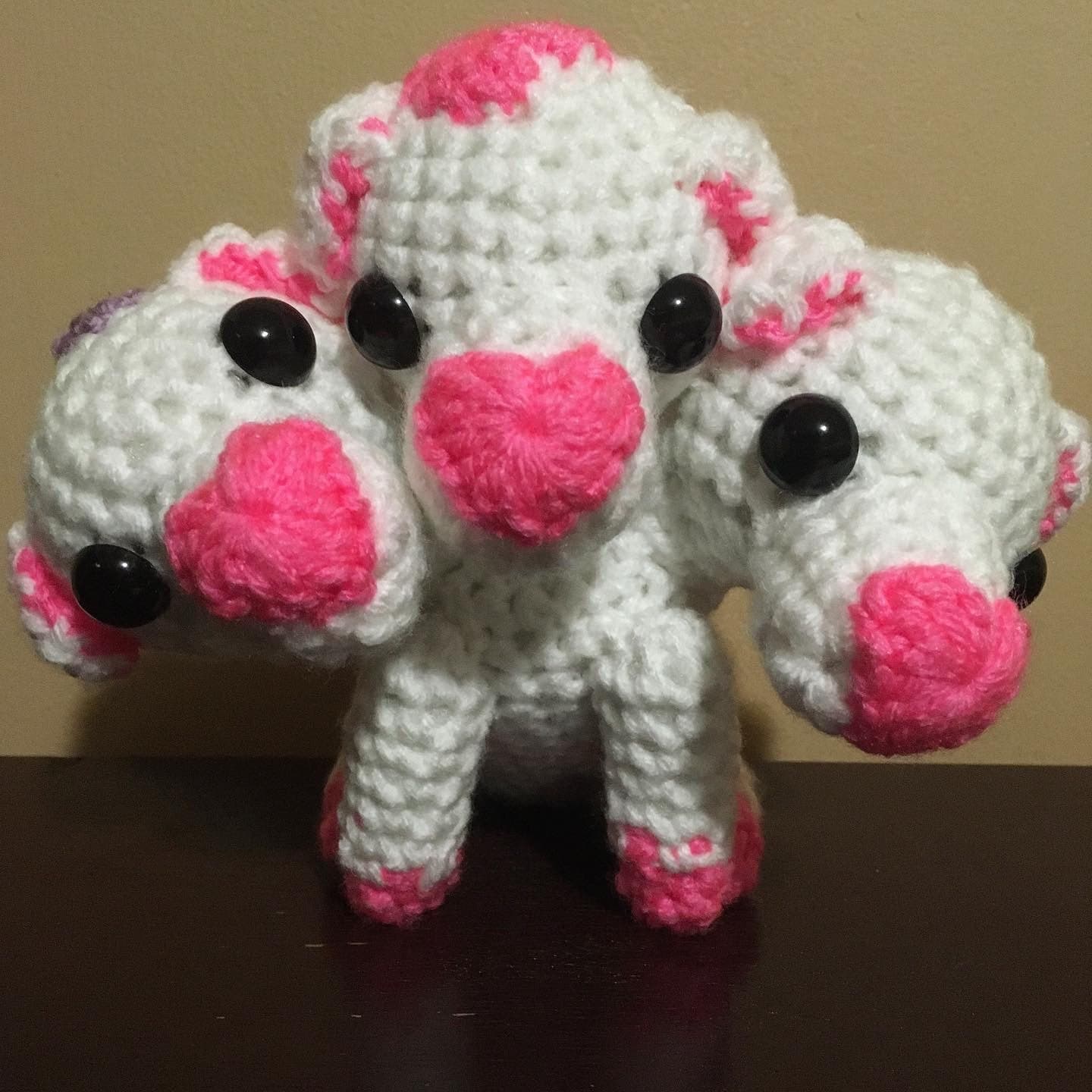Crochet Cerberus Pup, Handmade Amigurumi Toy, Crochet Dog, Gothic Toy ...