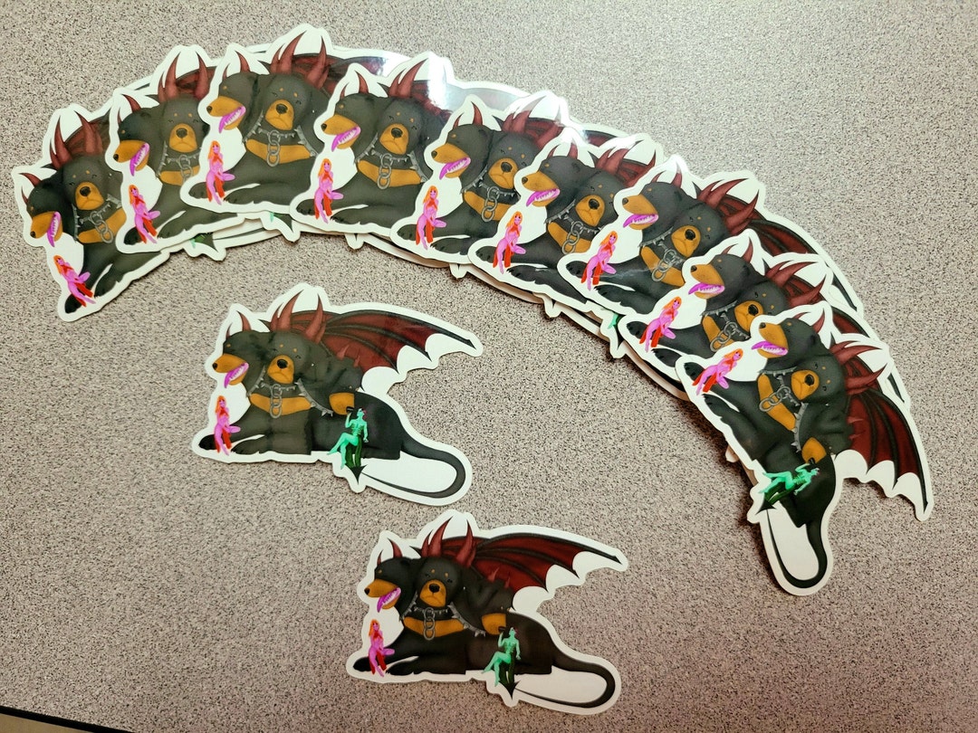 Cerberus, Sticker, Glossy Sticker, Cerberus Pups, Demon Hound Sticker ...