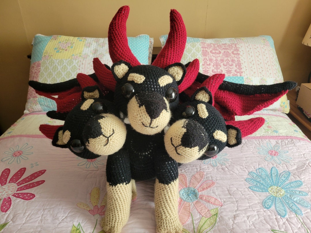 Huge Cerberus Hound, Amigurumi, Gothic, Toy, Plush, Crochet Dog - Etsy