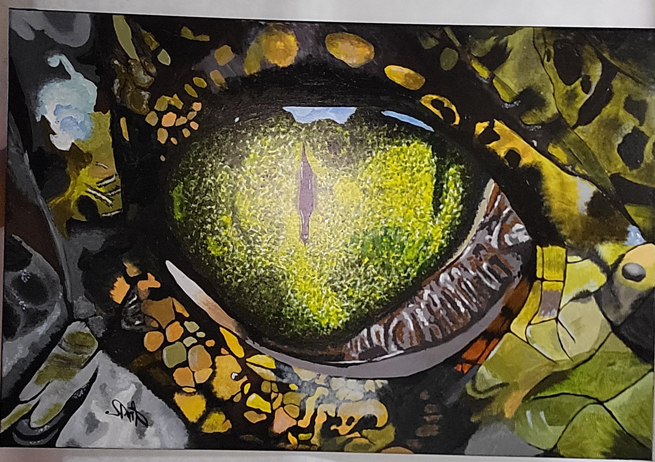 Painting, "stalking Prey Eye", Reptile Eye, Photo Referenced, Acrylic ...