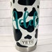 Yeti Brand Cow Print Stainless Steel Tumbler - Etsy