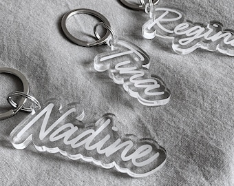 Personalised Keyring Keychain With Name & Tassel Acrylic Custom Keyring ...