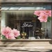 Pink Floral Window Sticker: Botanical Shop Decor - Etsy