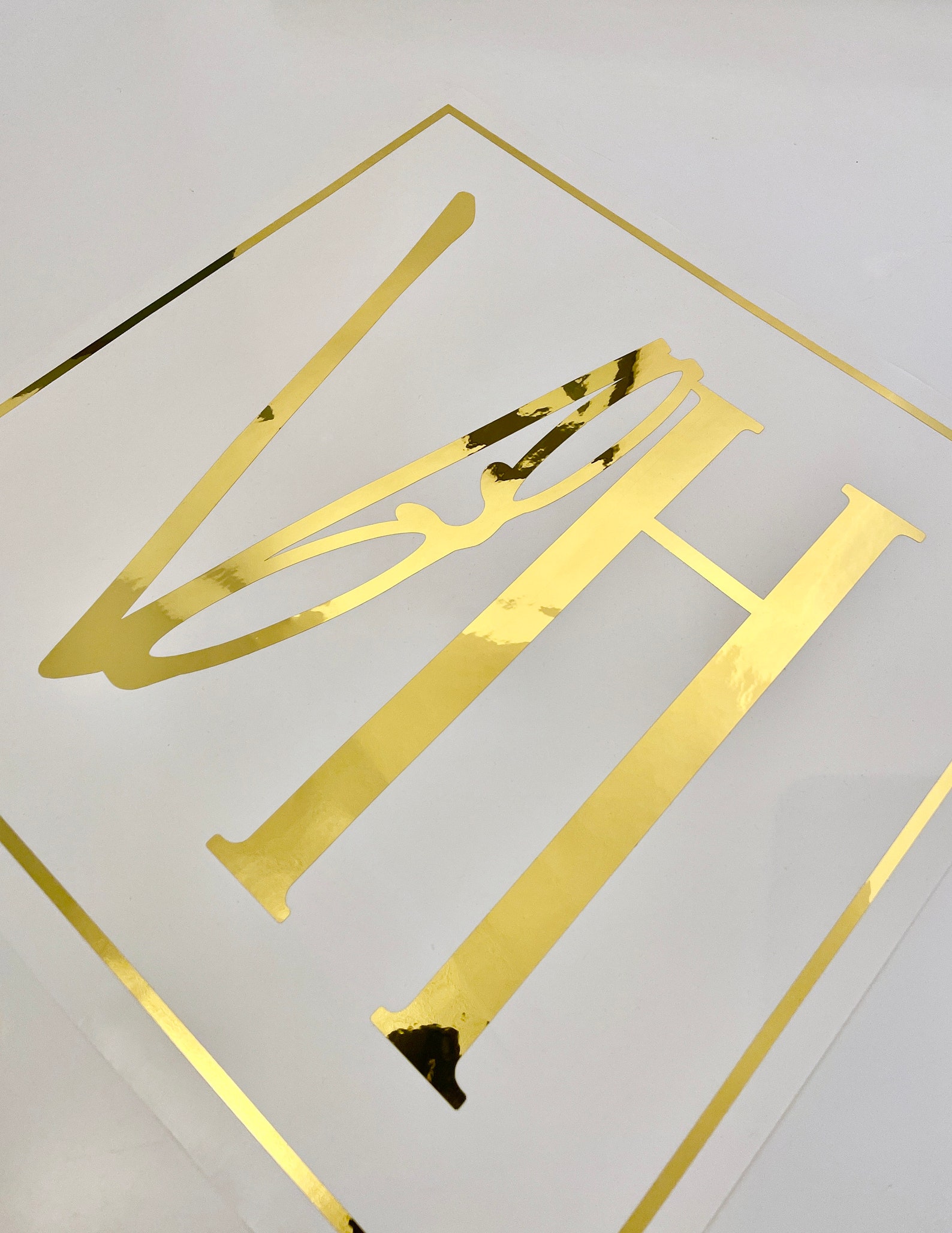 Personalised Gold Leaf Effect Window Sticker Own Logo or - Etsy