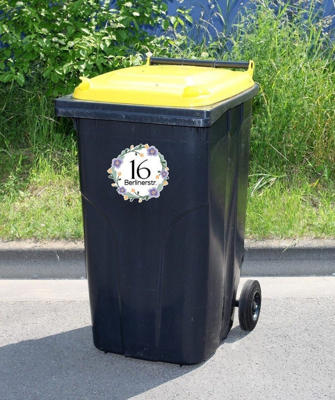 Wheelie Bin Stickers Flower Crown Trash Decals With House Number and ...