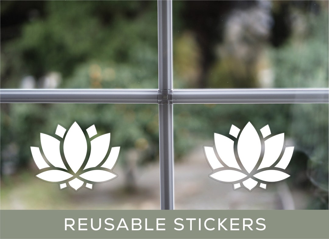 Lotus Flower Window Cling | Reusable Cling Window Decal - Etsy