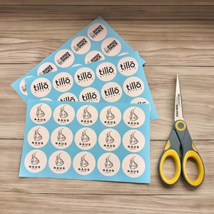 Custom Round Logo Sticker Decal With Black Logo, Business Stickers - Etsy