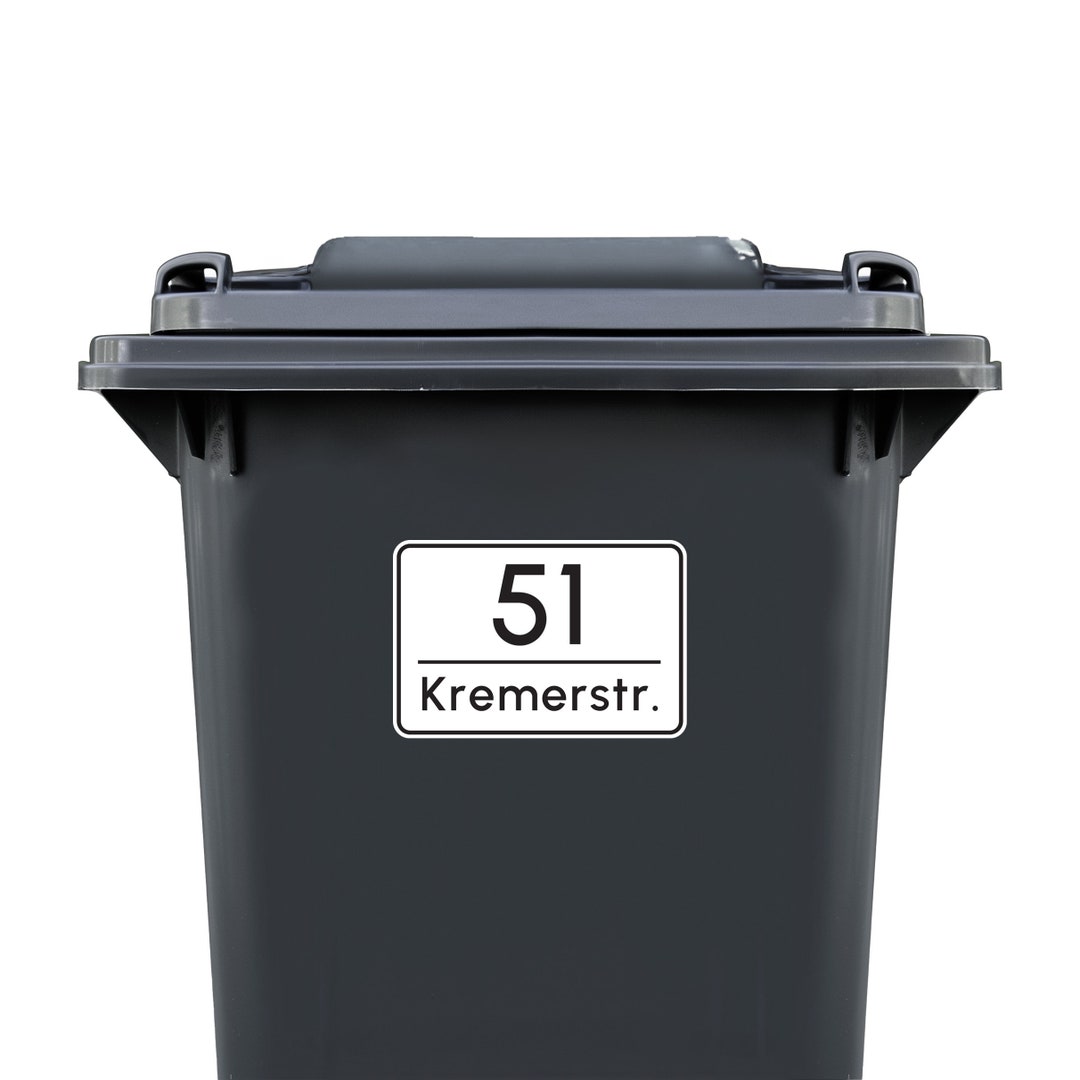 Personalised Set Garbage Bin Stickers | Address Number and Street Name ...