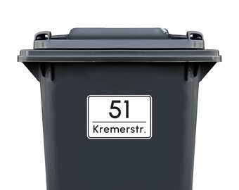 Custom Wheelie Bin Decal, Number and Street Name Decal, Bin Sticker ...