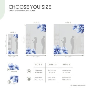 Flower Botanical Window Sticker | Decorative Floral Shop Window Sticker ...