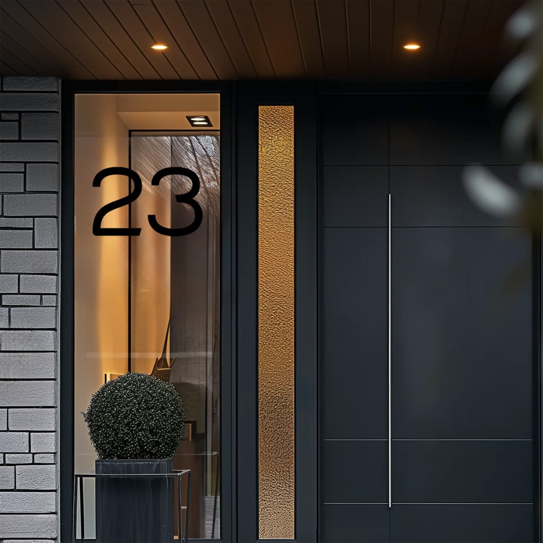 Black Premium Minimal House Numbers | Stickers for Fanlight | Building ...