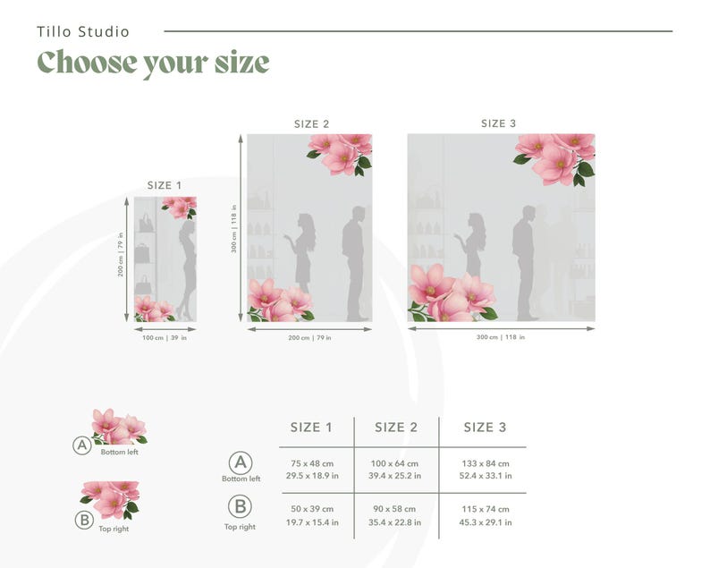 Pink Floral Window Sticker: Botanical Shop Decor - Etsy