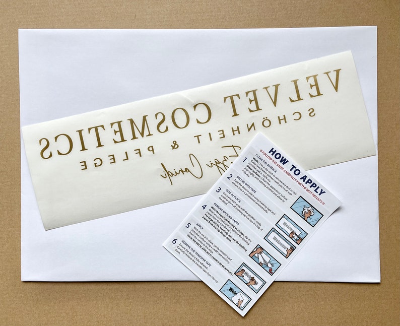 Personalised Gold Leaf Effect Window Sticker Own Logo or - Etsy