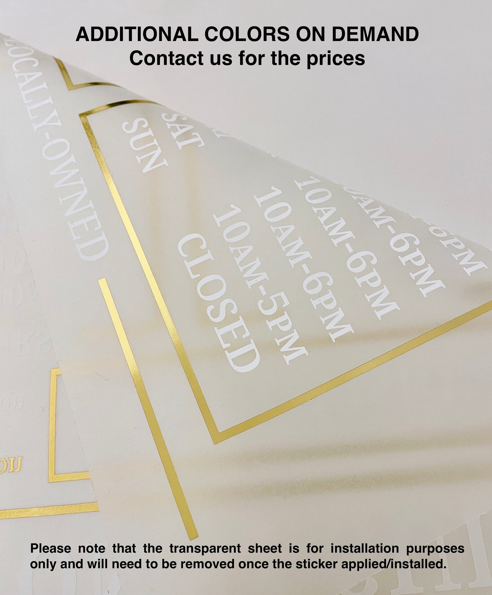 Personalised Gold Leaf Effect Window Sticker Own Logo or - Etsy