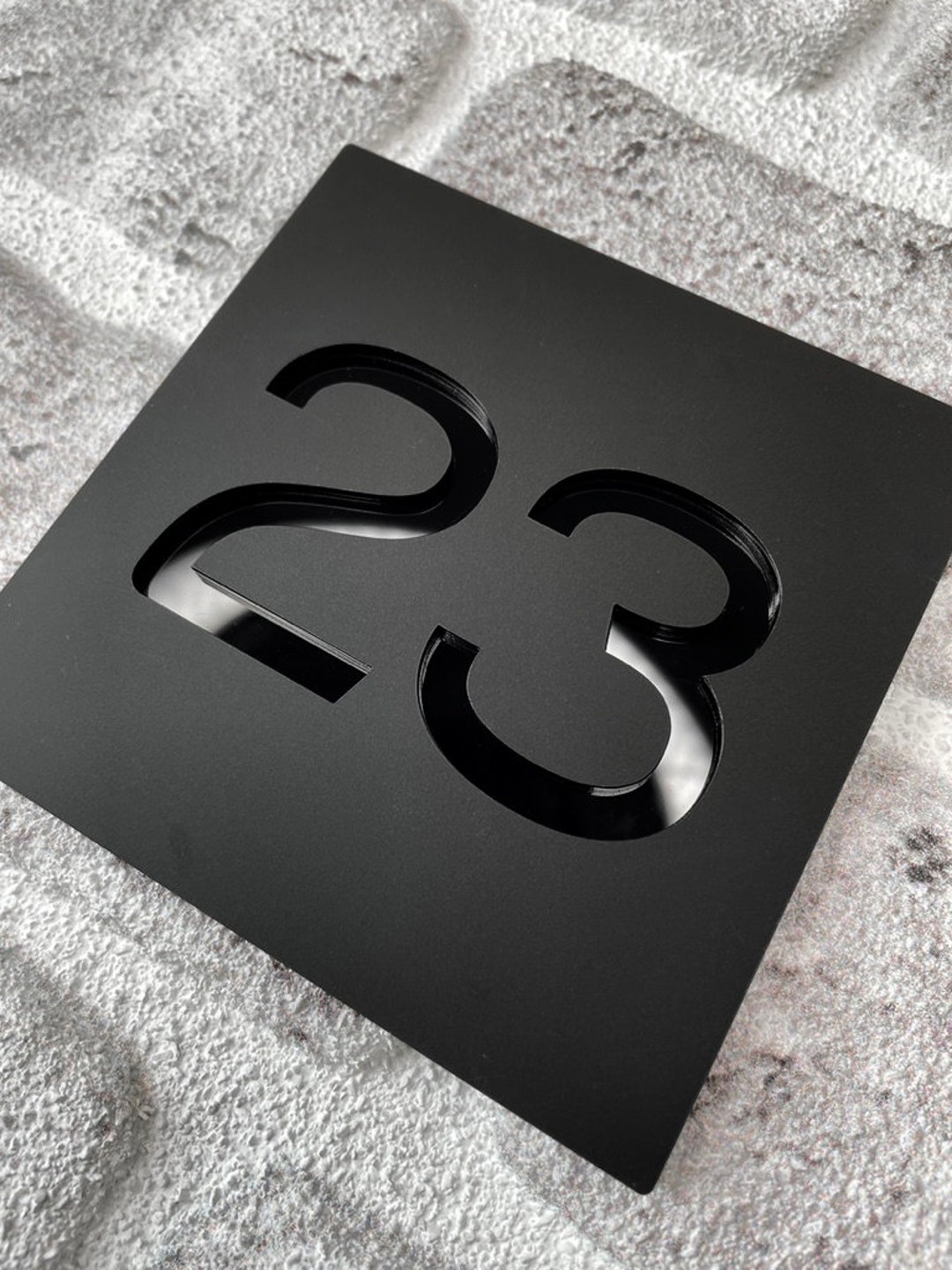 Modern Matte Black Acrylic House Number Sign: 3D Floating Effect - Etsy