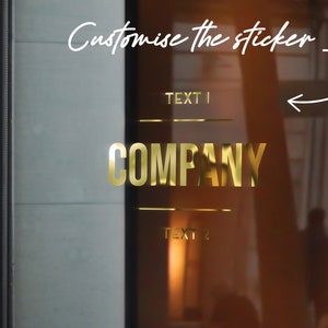 Personalised Chrome Gold Window Sticker | Custom Gold Leaf Effect Shop ...