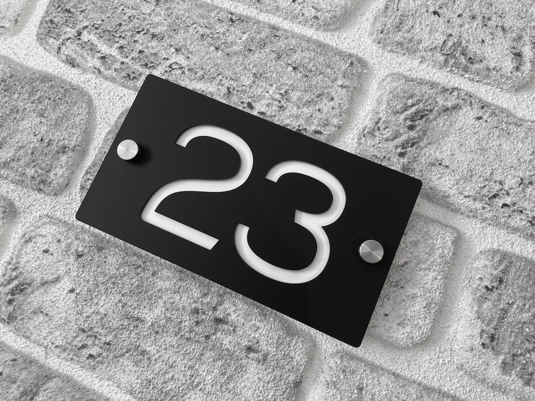 Premium House Number Sign With 3D Effect | Minimal House Appartment ...