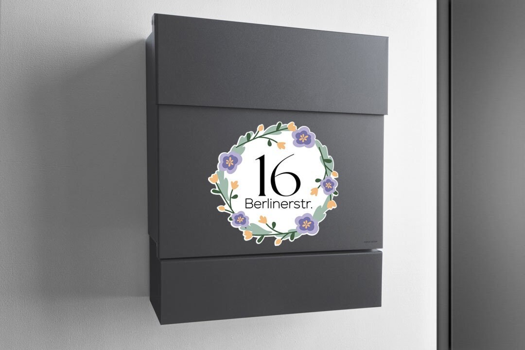 Personalised Letterbox Flower Sticker Mailbox / Postbox Decal With ...