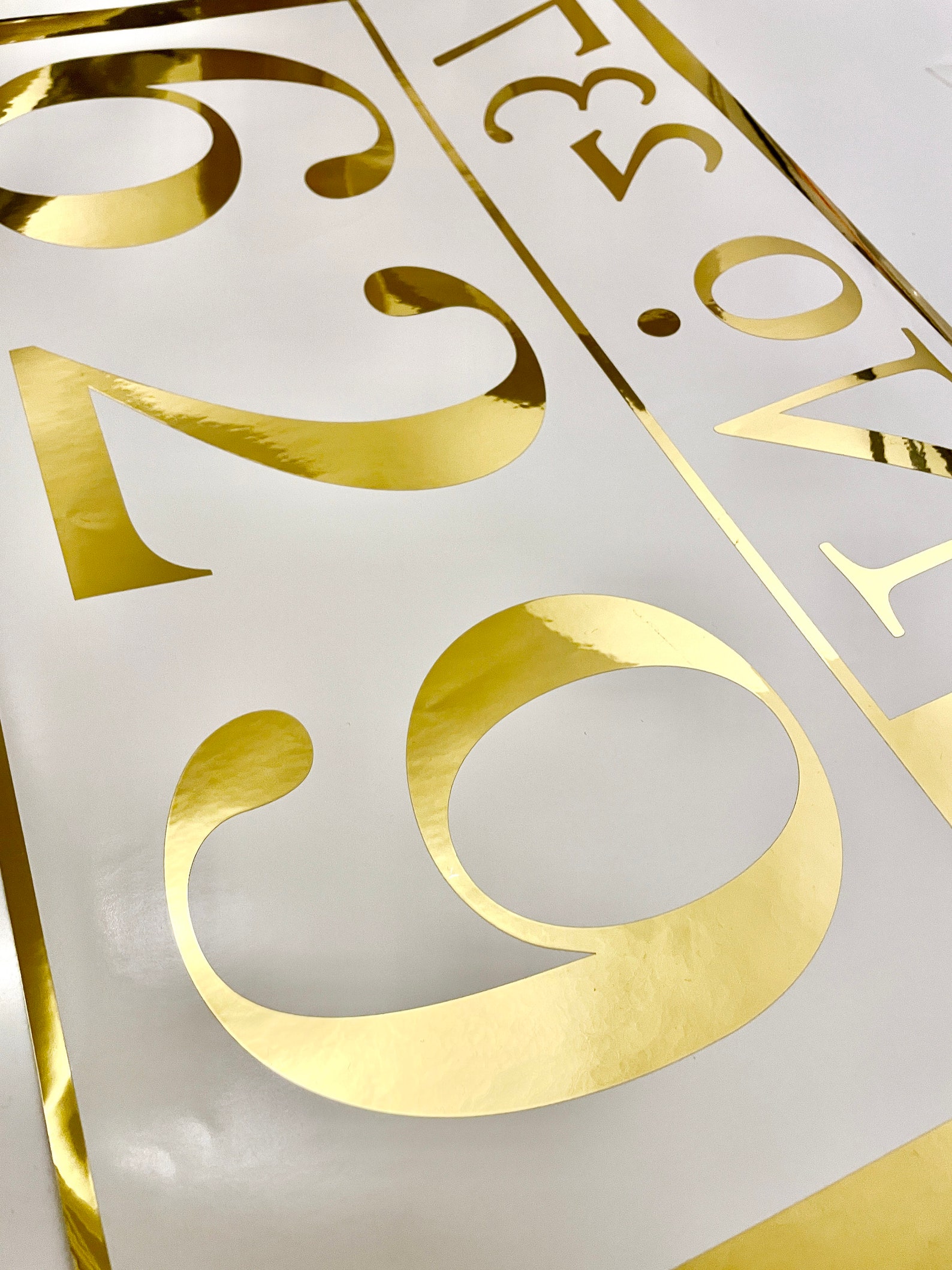 Personalised Gold Leaf Effect Window Sticker Own Logo or - Etsy