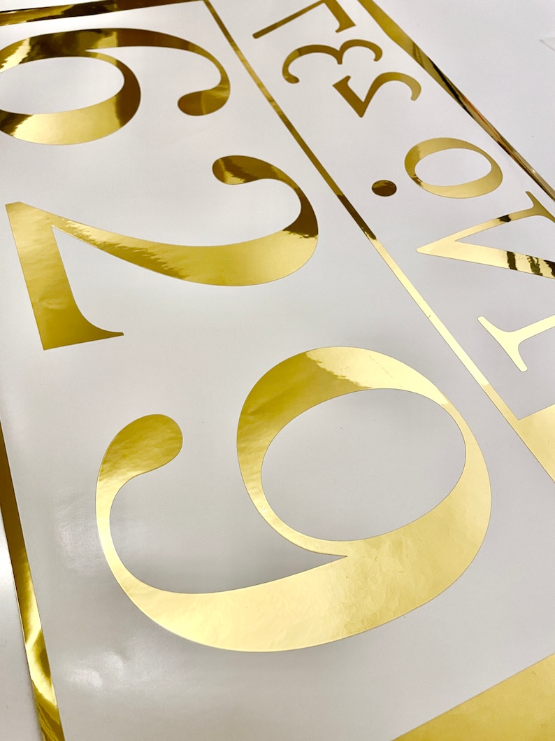 Personalised Gold Leaf Effect Window Sticker Own Logo or - Etsy