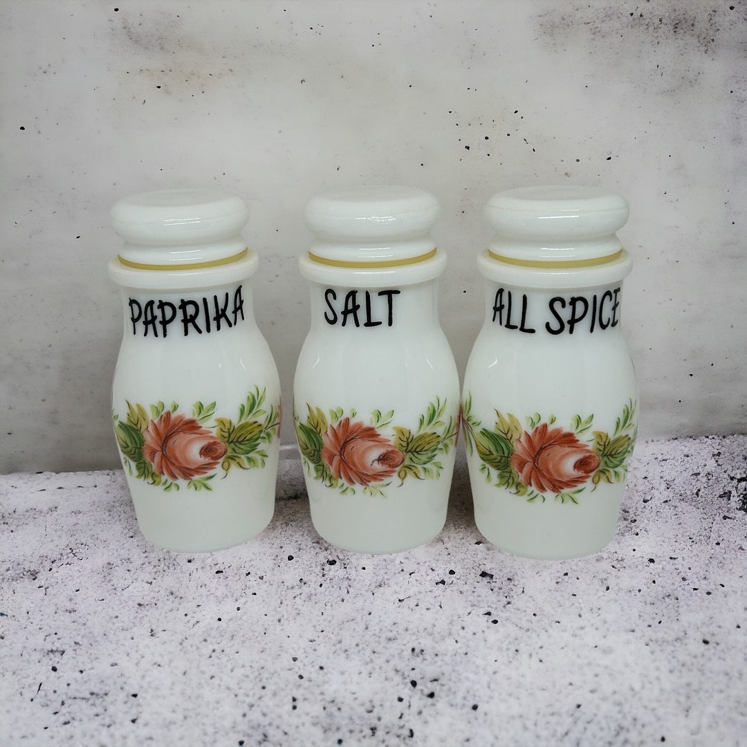 Milk Glass Spice Jars
