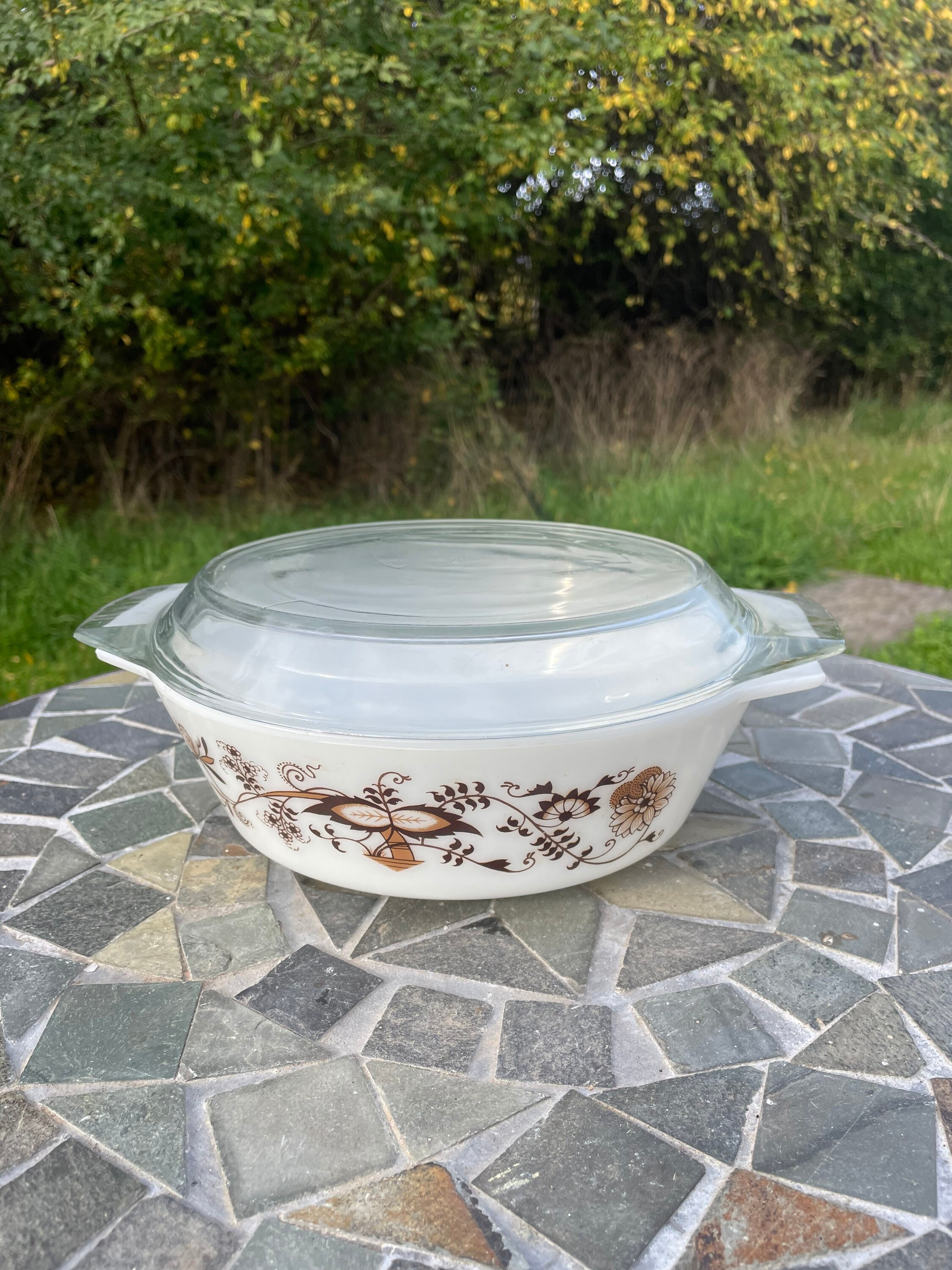 Vintage Pyrex England JAJ Brown Vine Casserole Dish - Etsy