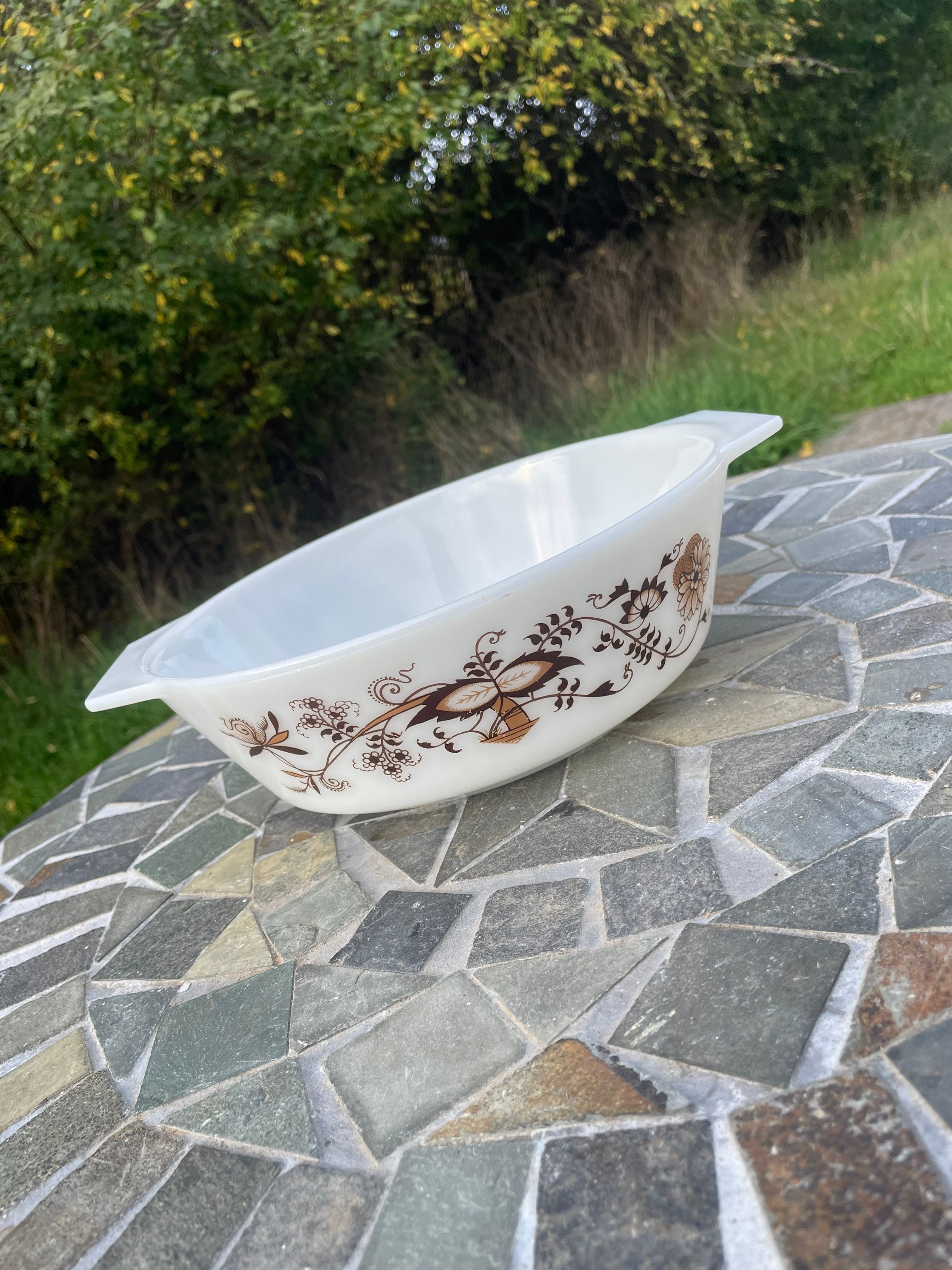 Vintage Pyrex England JAJ Brown Vine Casserole Dish - Etsy