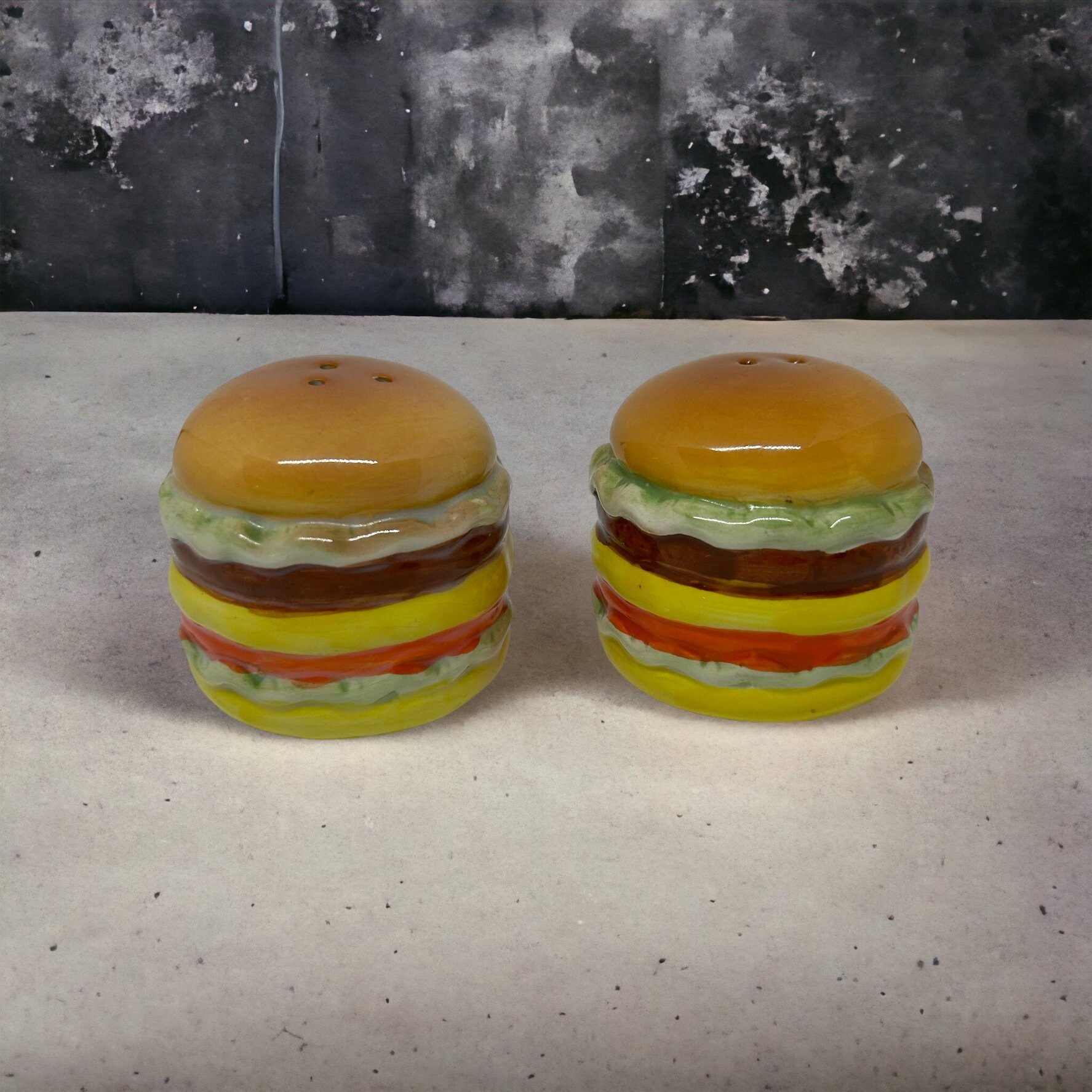 Ceramic Burger Salt & Pepper Shakers - Etsy