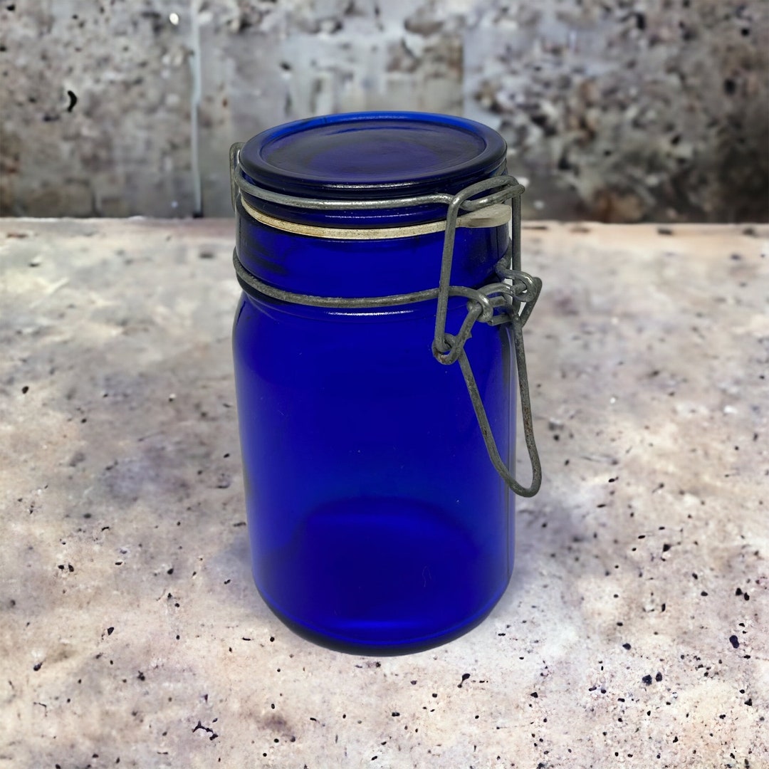 Cobalt Blue Patent Bottle Container - Etsy