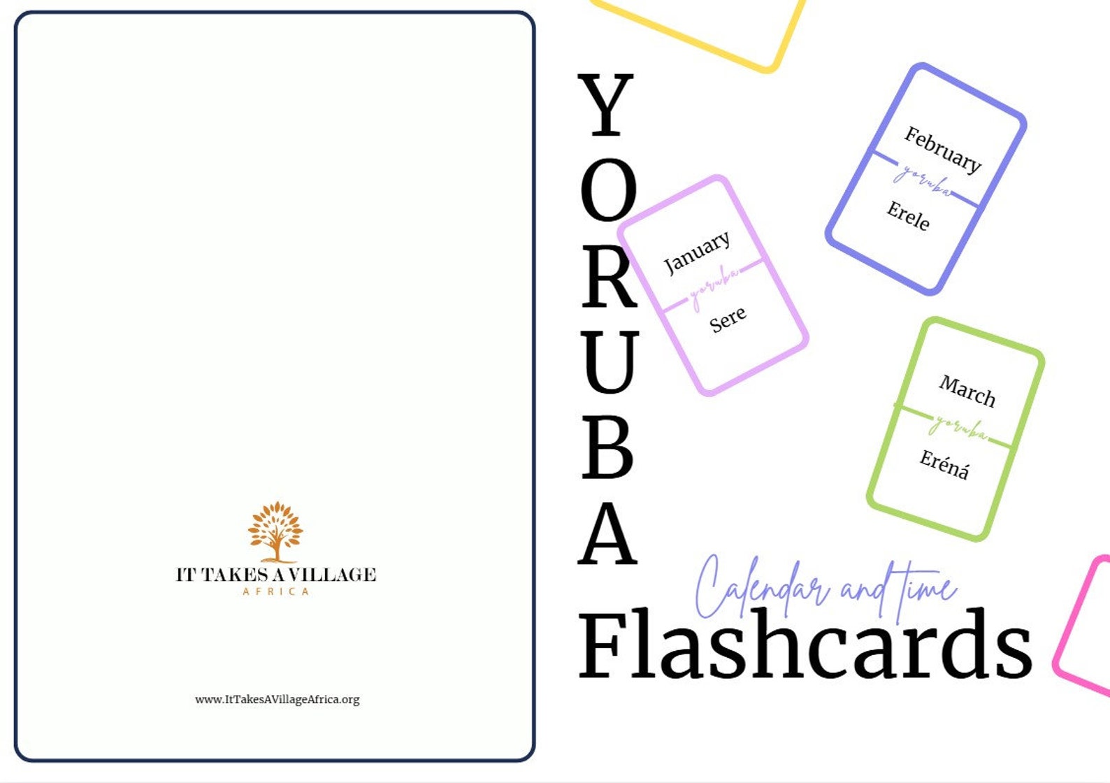Yoruba Language Flash Cards Calendar and Time Learn Yoruba Educational ...