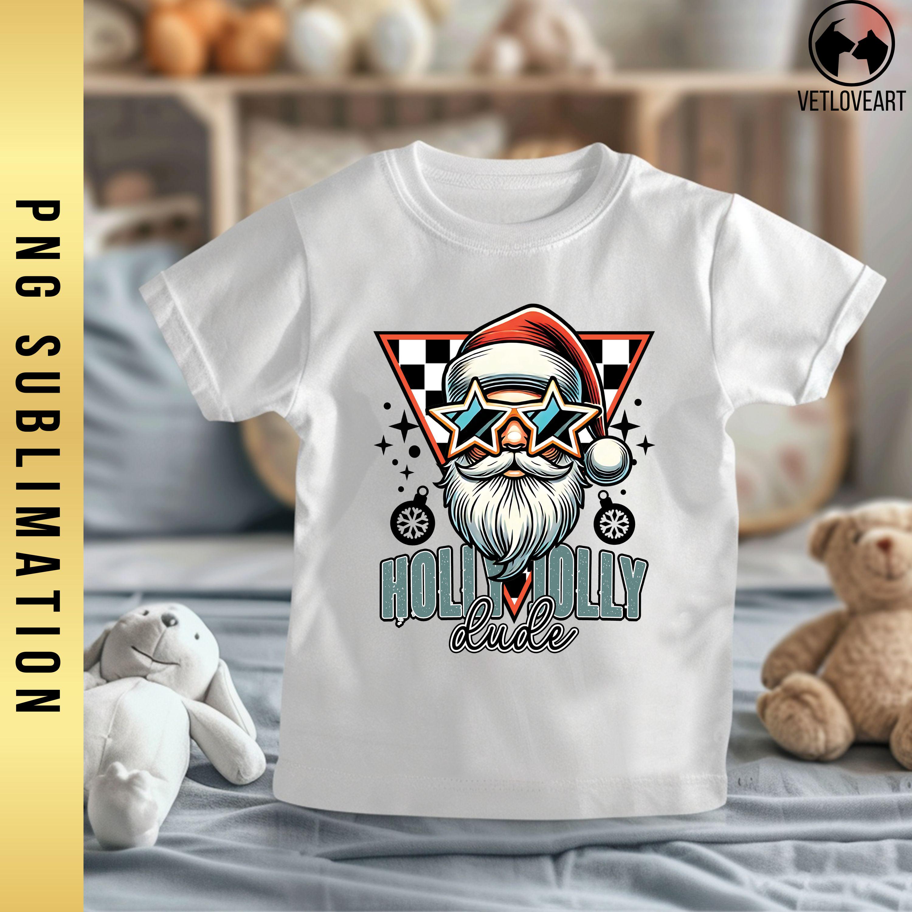 Retro Santa Dude PNG, Holly Jolly Christmas Checkered Design (digital ...