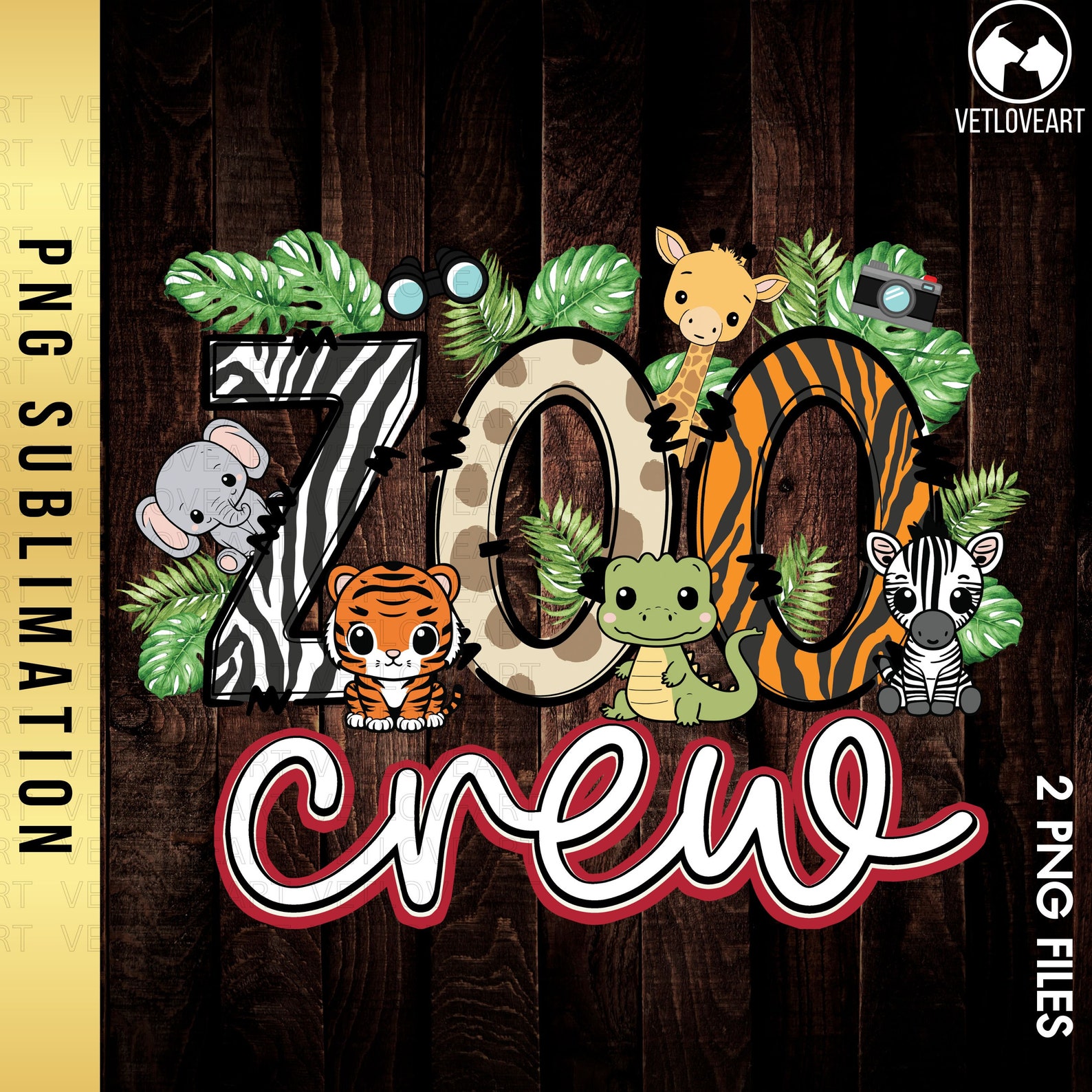 Zoo Crew Safari Animals PNG: Jungle Trip Shirt Design (digital Download ...