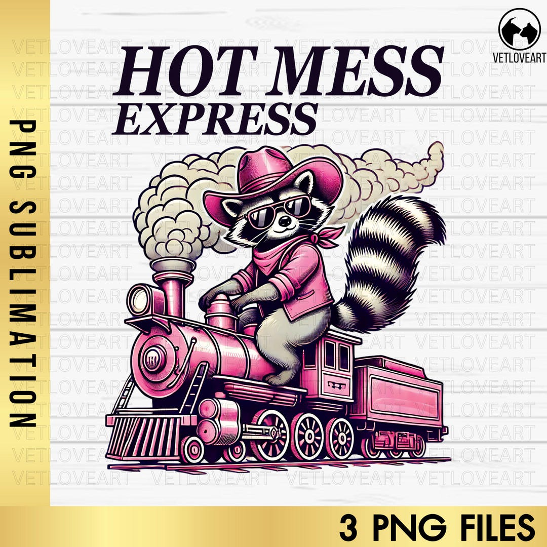 Hot Mess Express Png,funny Raccoon Sarcastic Png,funny Raccoon Shirt ...