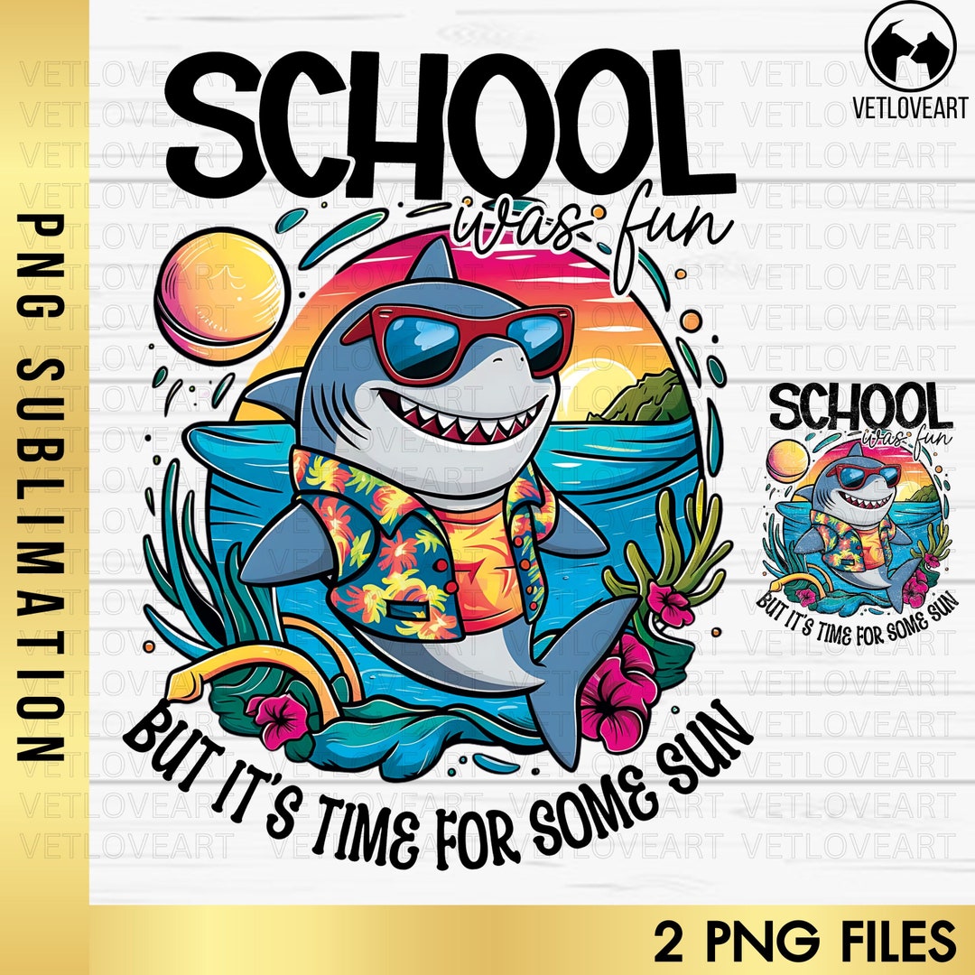 Summer Shark PNG: Beach Boy, End of School Year (digital Download) - Etsy