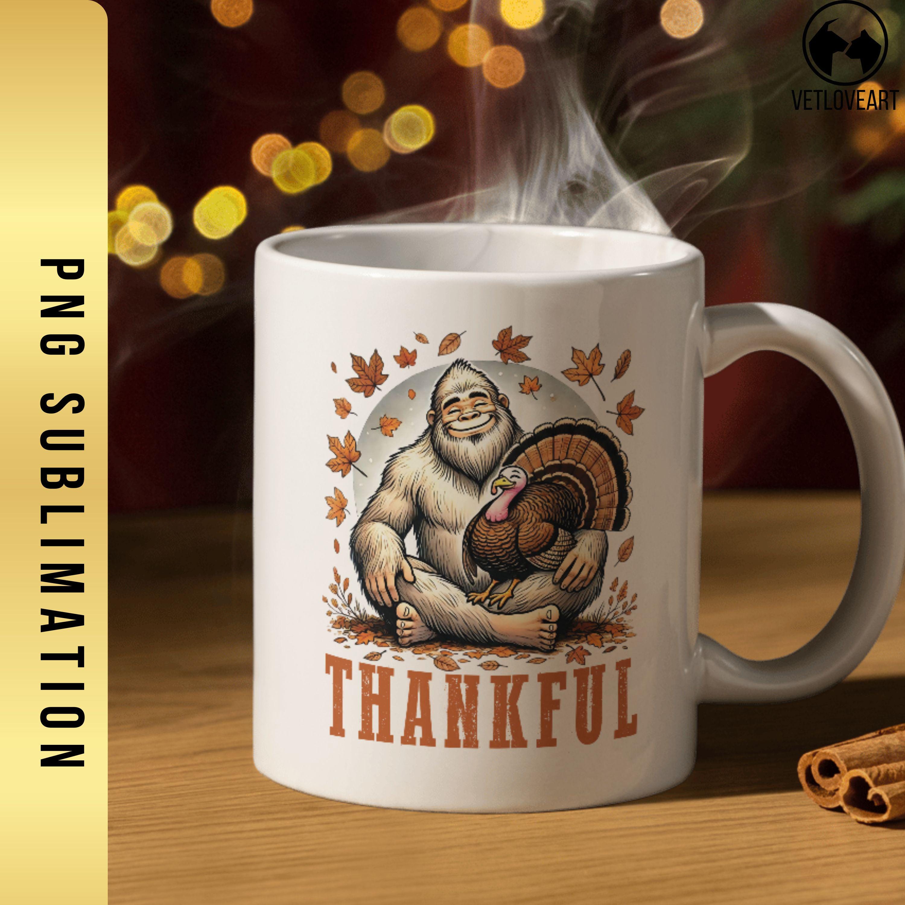 Funny Bigfoot Thanksgiving PNG, Sasquatch Turkey Design (digital ...
