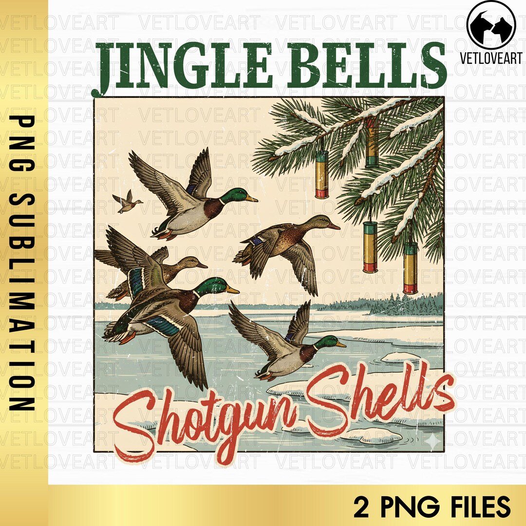 Jingle Bells Shotgun Shells PNG: Duck Hunter Christmas Hunting ...