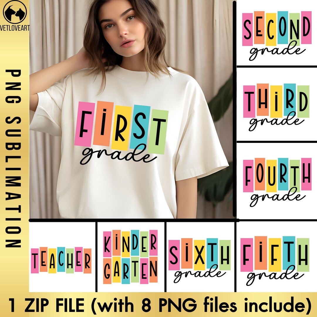 Retro Teacher Png,school Grade Bundle,retro Back to School Bundle Png ...