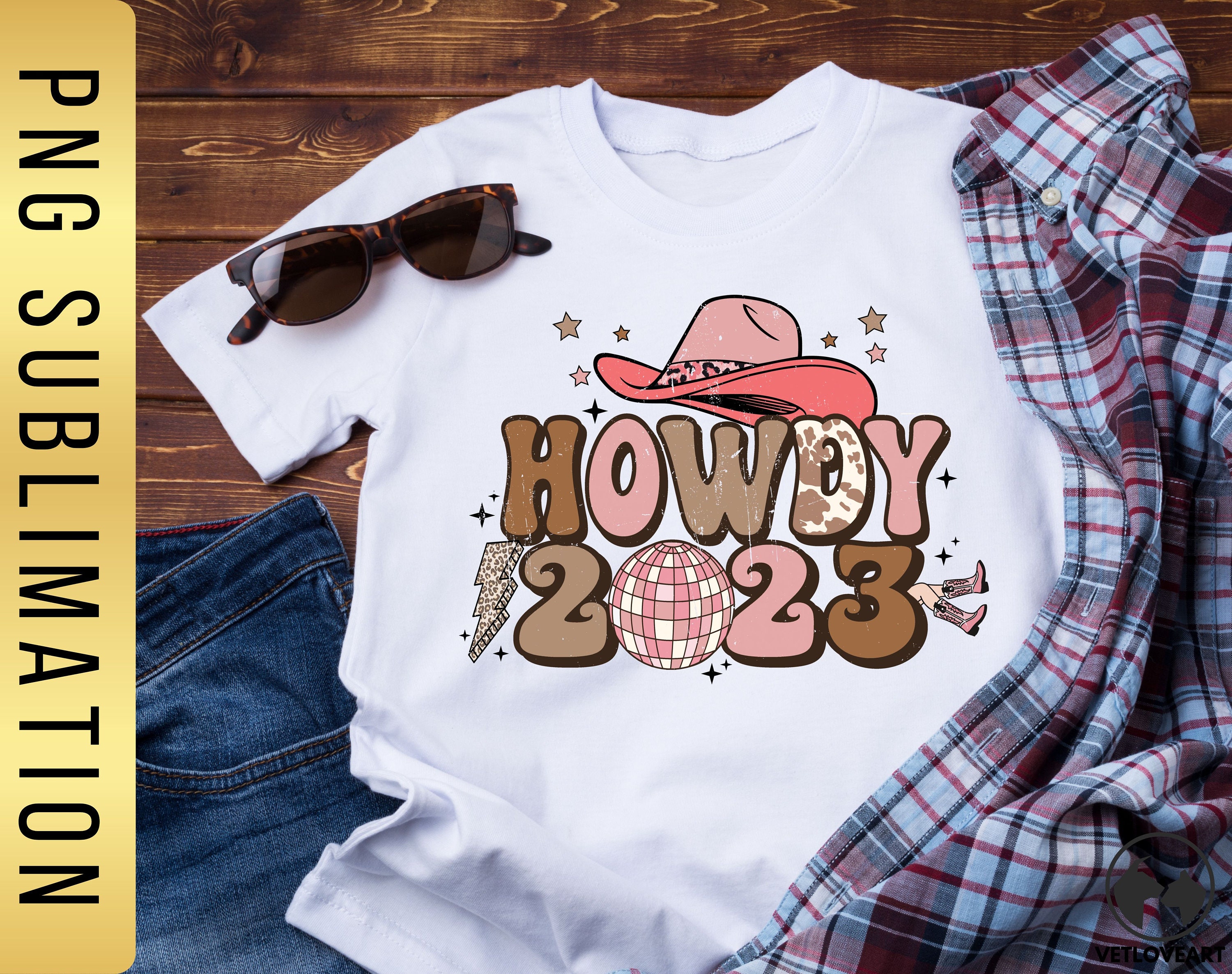 Howdy 2023 Png Retro New Year Png Western New Year Png - Etsy