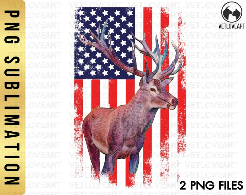 Deer Flag Pngdeer Hunting USA Flag Pngdeer Sublimationdeer - Etsy