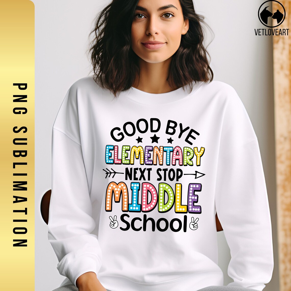 Middle School Graduation PNG: Retro Fifth Grade Design (digital ...