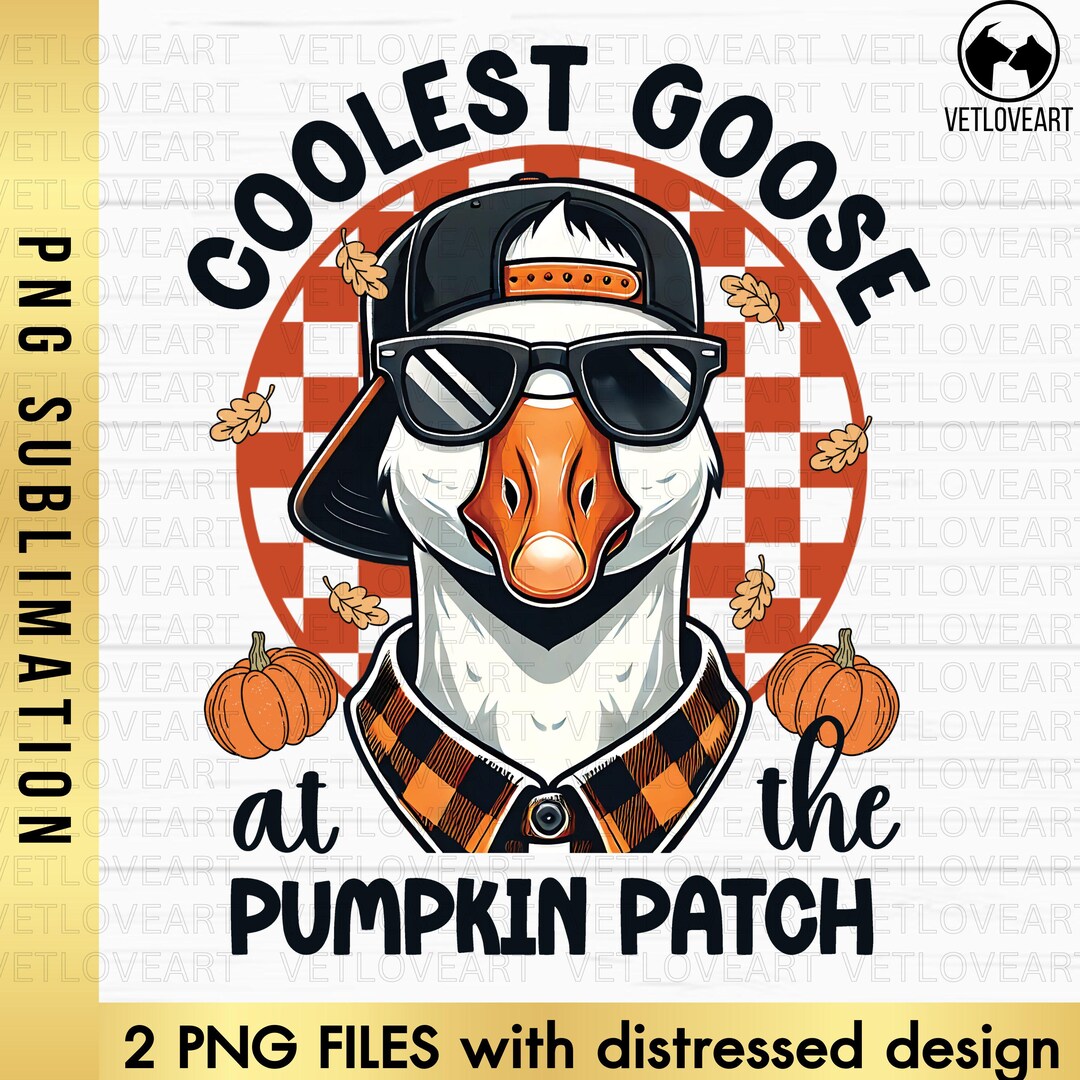 Goose Pumpkin Patch PNG: Fall Kids Thanksgiving Design (digital ...