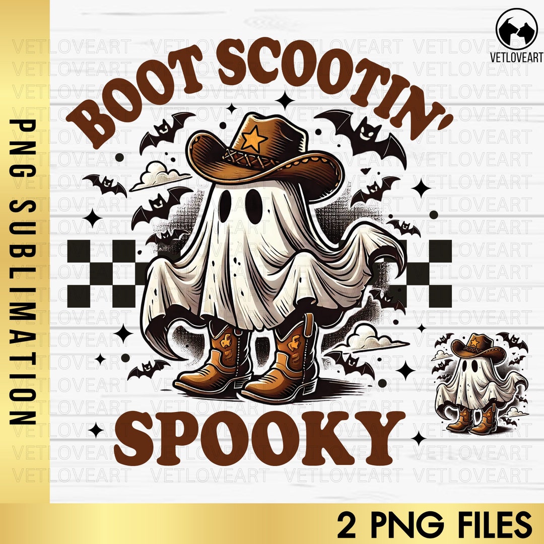 Boot Scootin’ Spooky Png,retro Halloween Png,western Halloween Png ...