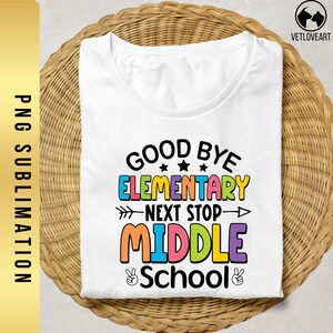 Middle School Graduation PNG: Retro Fifth Grade Design (digital ...