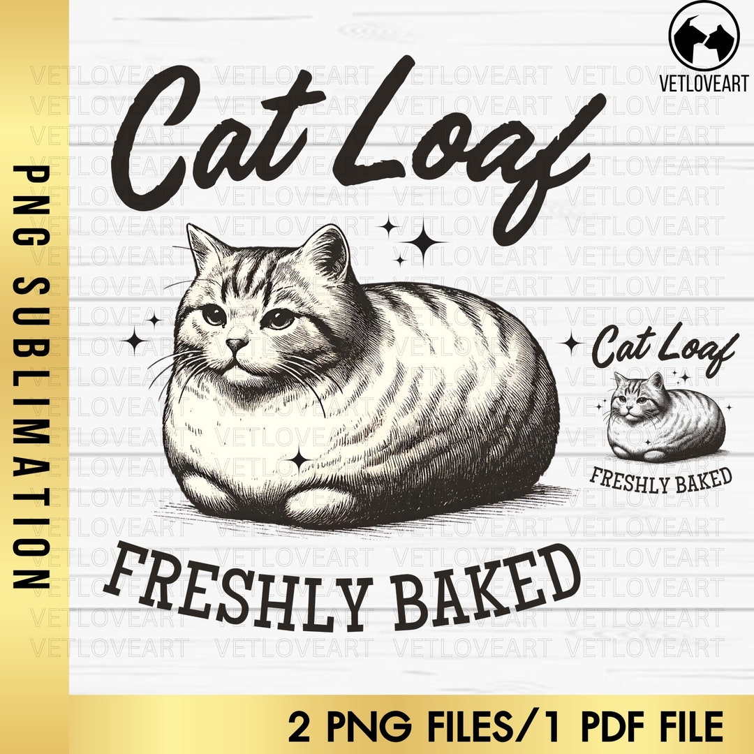 Cat Loaf PNG, Retro Cat Lover Design (digital Download) - Etsy