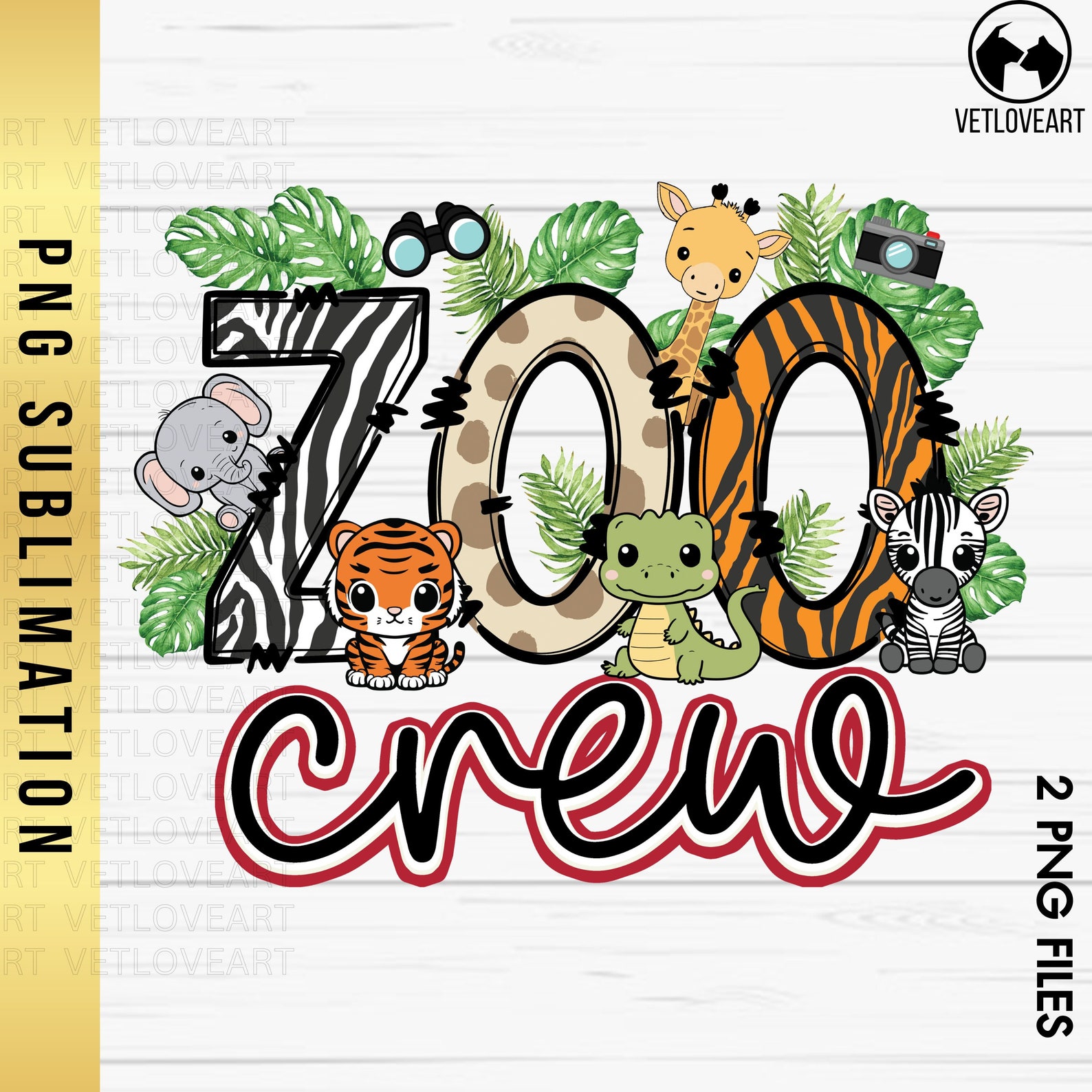 Zoo Crew Safari Animals PNG: Jungle Trip Shirt Design (digital Download ...